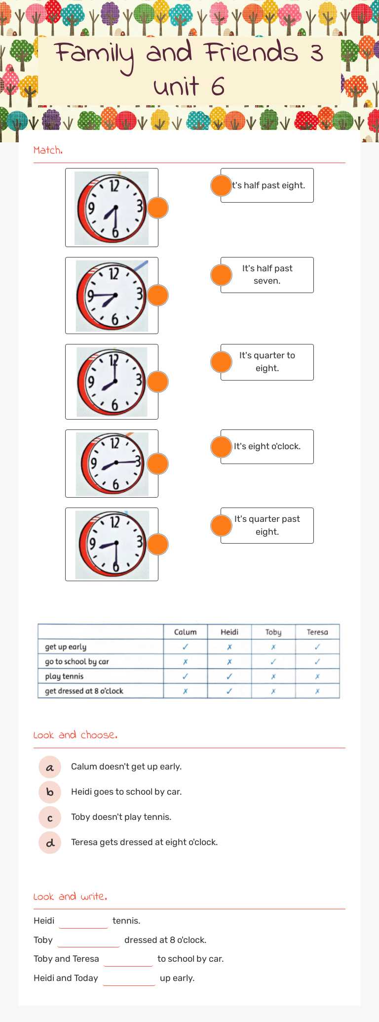 Family and Friends 3 unit 6 by Livia RT Nelson | Interactive Worksheet ...