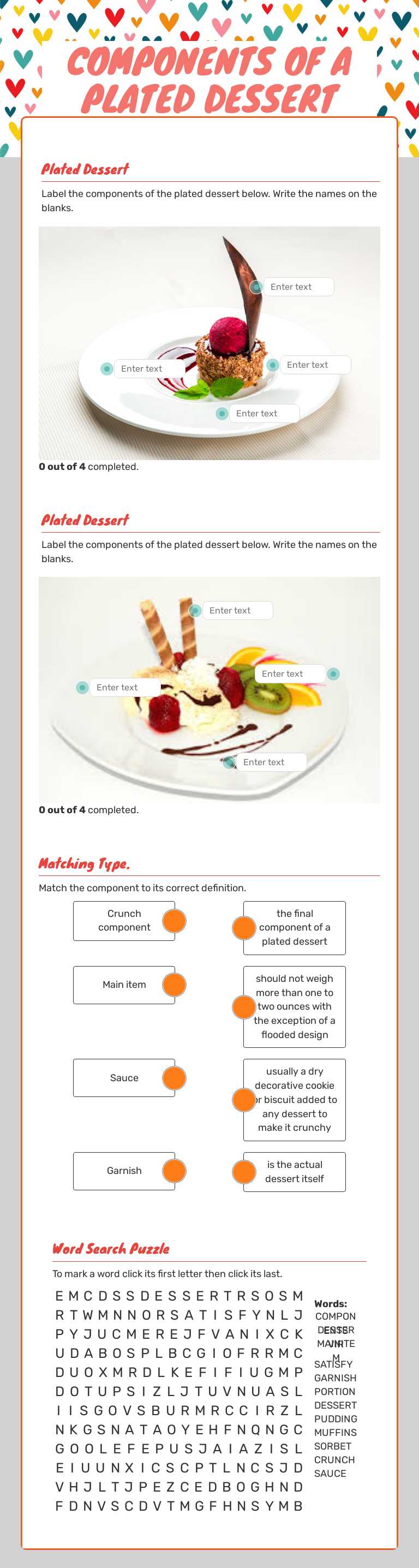 COMPONENTS OF A PLATED DESSERT by Jamille Martos | Interactive ...