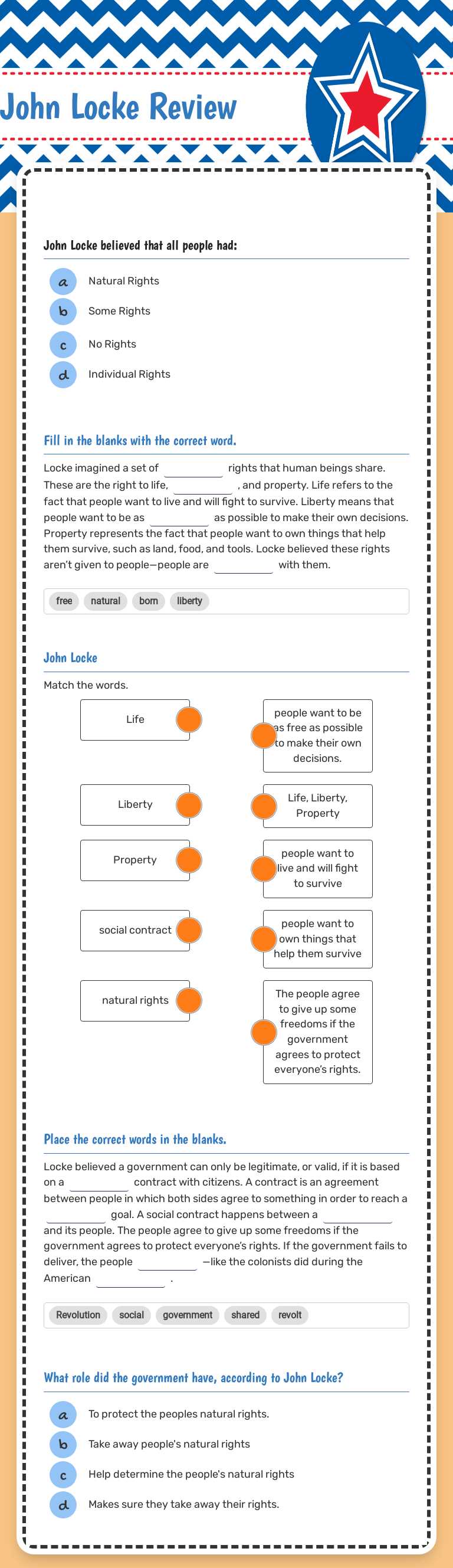 John Locke Review by Andy Svec | Interactive Worksheet | Wizer.me