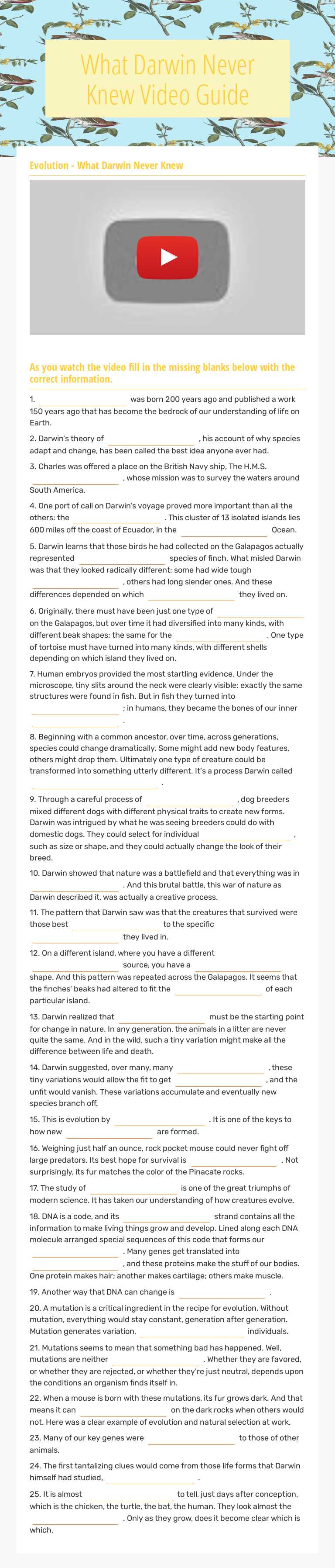 What Darwin Never Knew Video Guide by Sudoria Martin | Interactive ...