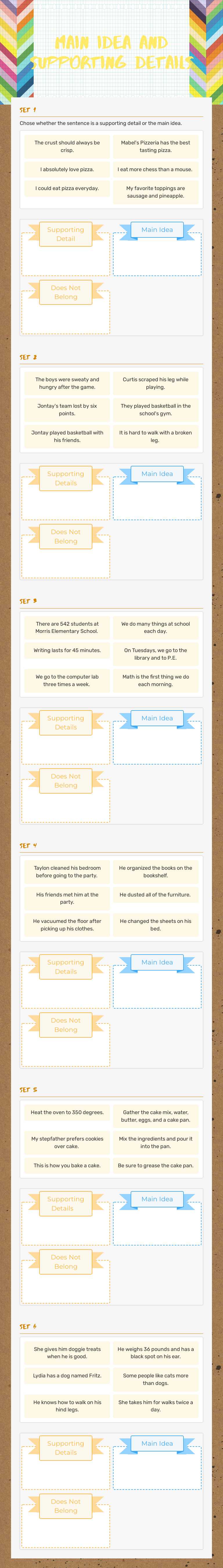Main Idea and Supporting Details by Abigayle Anderson | Interactive ...