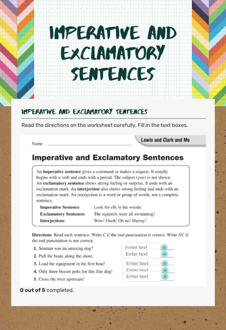 Imperative and Exclamatory Sentences by Grace Johnson | Interactive ...