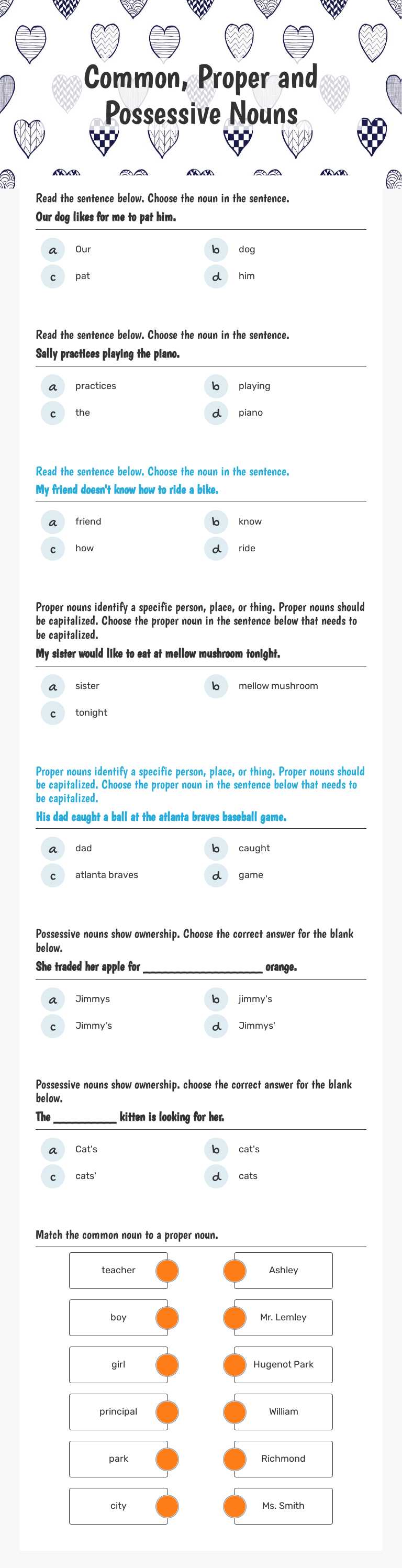 Common, Proper and Possessive Nouns by Lemley, Jeffrey | Interactive ...