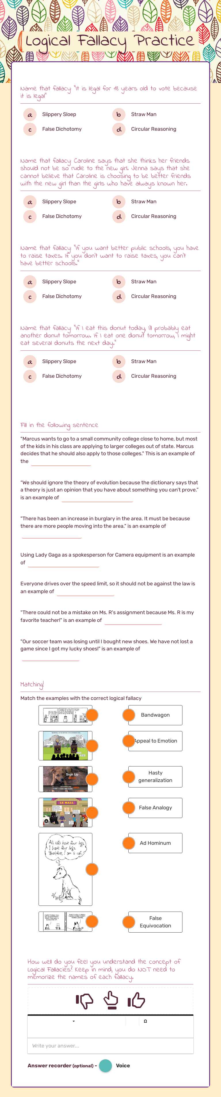 Master logical fallacies! Practice identifying common errors in ...