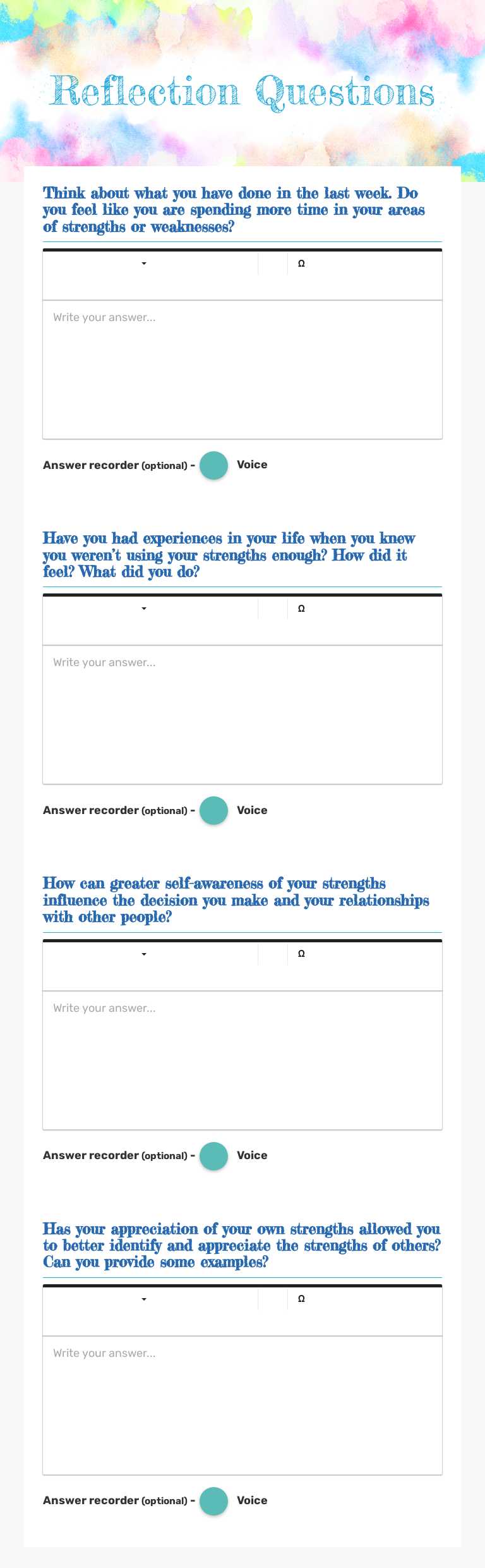 Reflection Questions by G7 Homeroom | Interactive Worksheet | Wizer.me