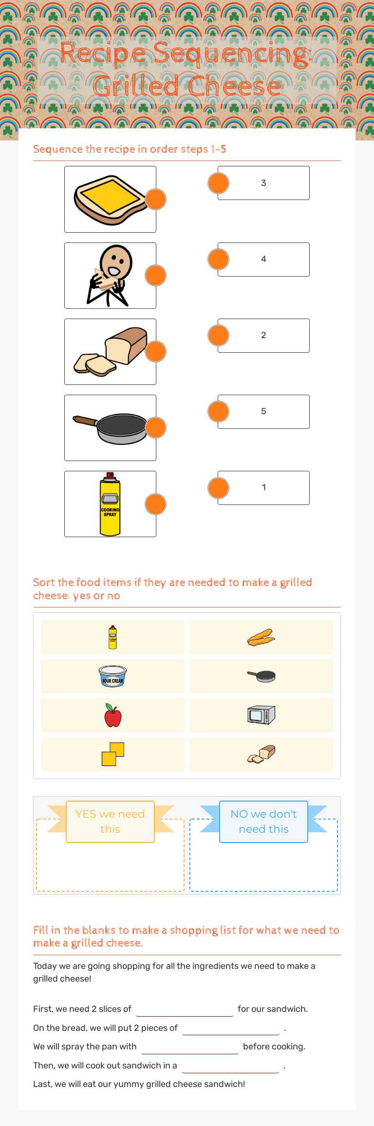 Master recipe sequencing and make a grilled cheese! | Recipe Sequencing ...