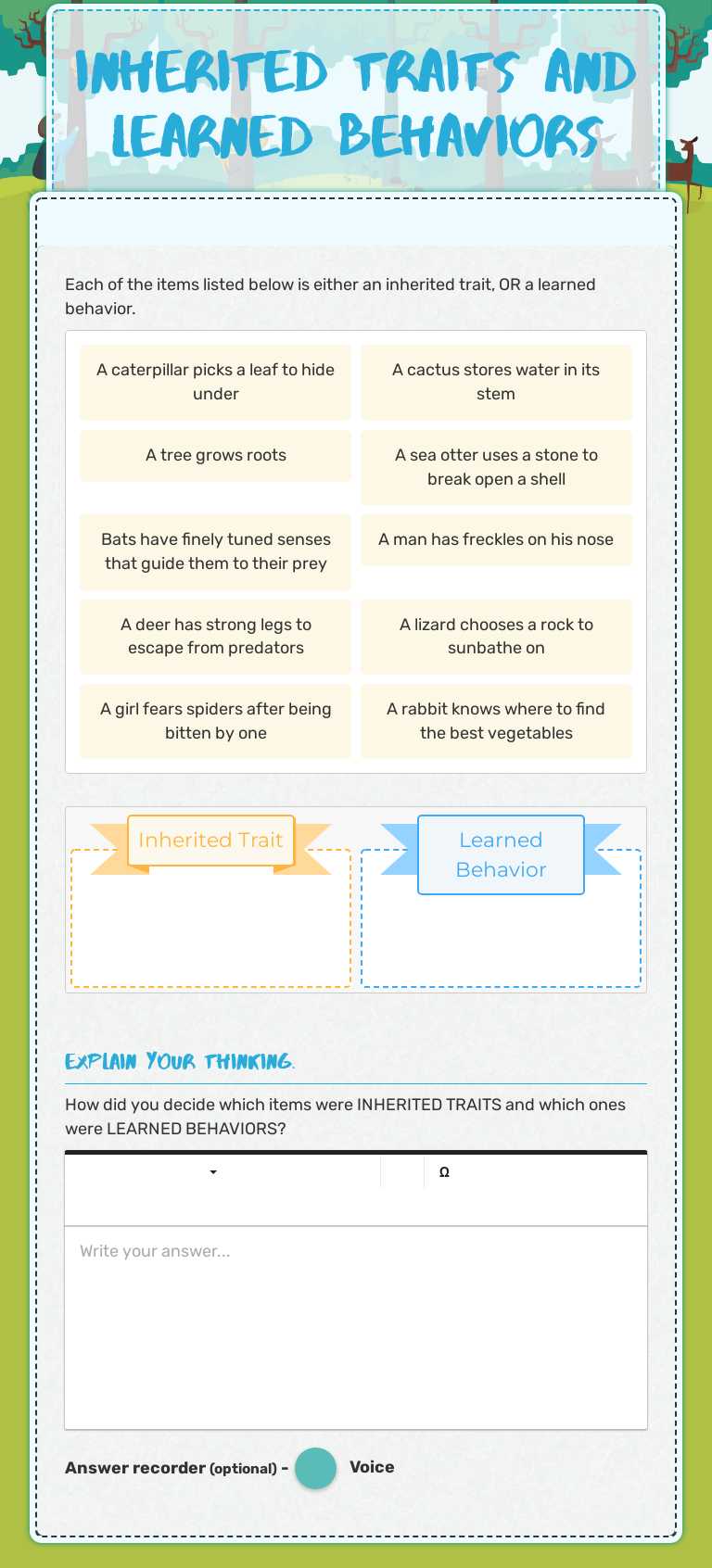 Learn the difference between inherited traits and learned behaviors ...