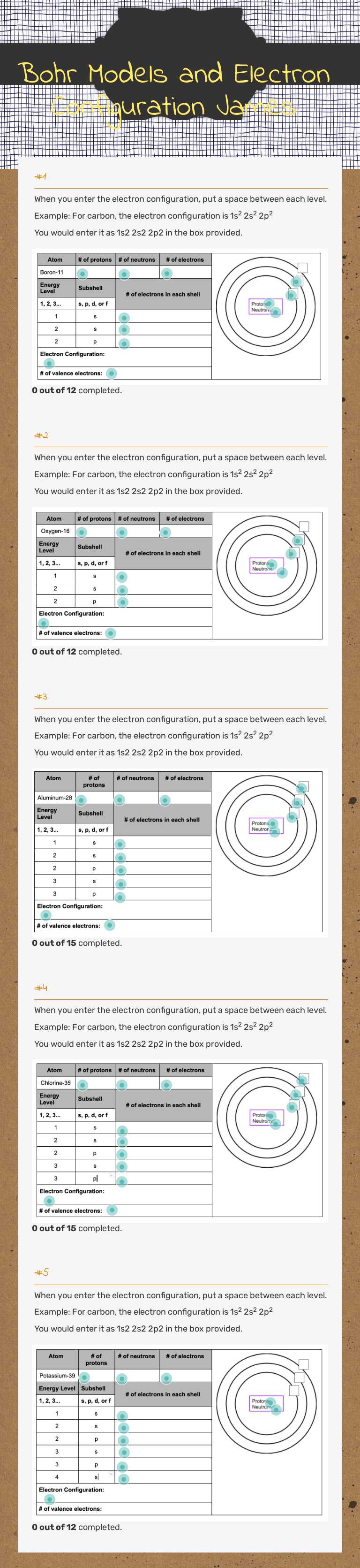Bohr Models and Electron Configuration James by Hannah Schuerman ...