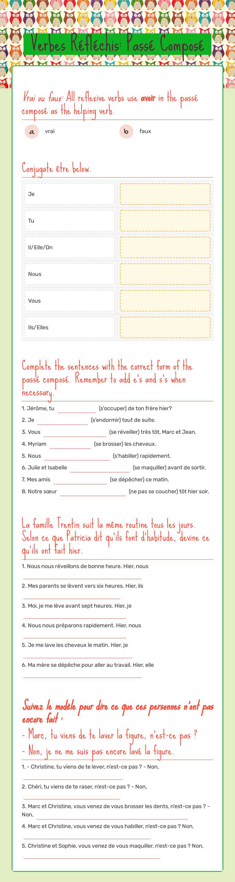 Conquer French reflexive verbs in the passé composé! Practice ...
