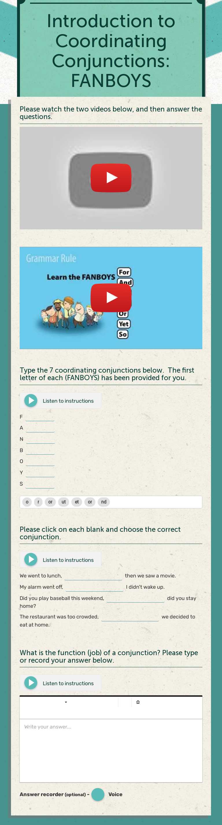 Learn FANBOYS: the 7 coordinating conjunctions! Fun practice for 5th ...