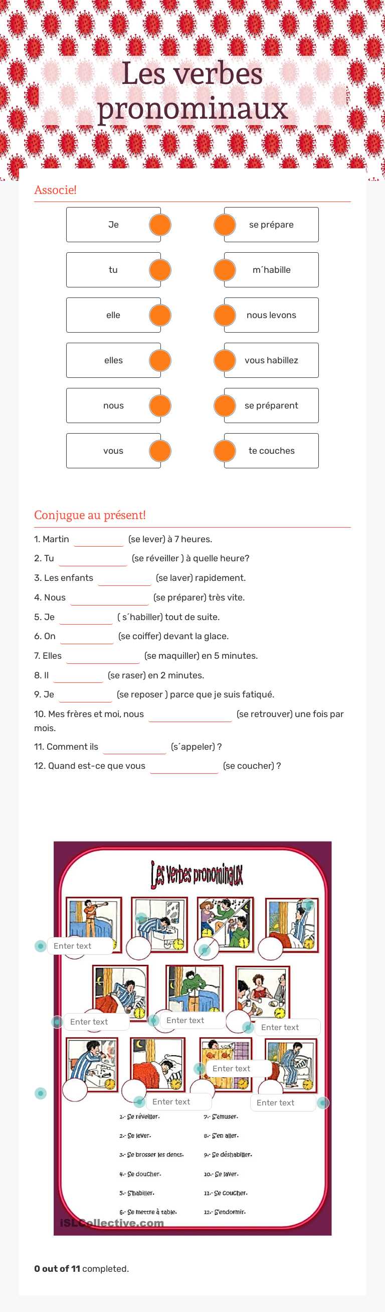 Les verbes pronominaux by delphine ruimy | Interactive Worksheet | Wizer.me