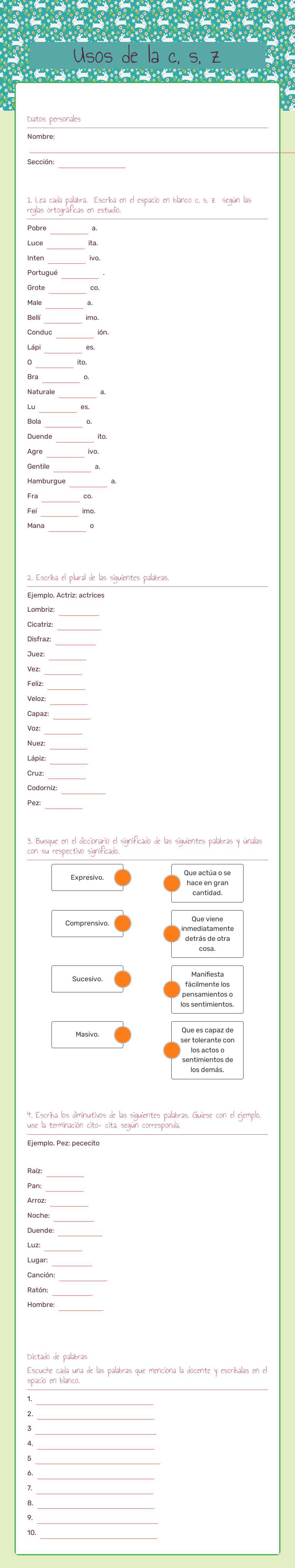 Master Spanish 'c', 's', 'z' spelling with fun practice! Includes ...
