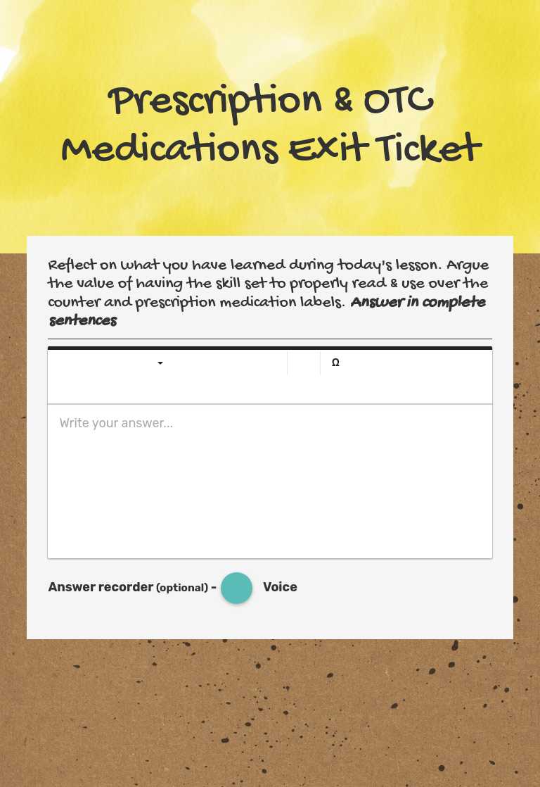 Master reading prescription and OTC medication labels! This exit ticket ...