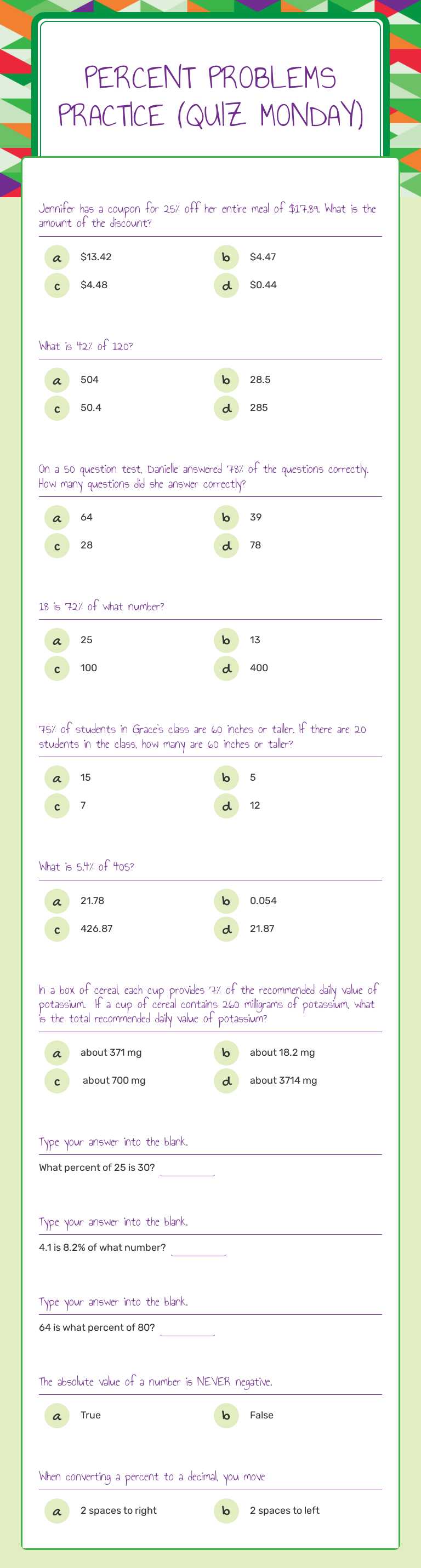Sharpen your skills with these essential percent practice problems ...