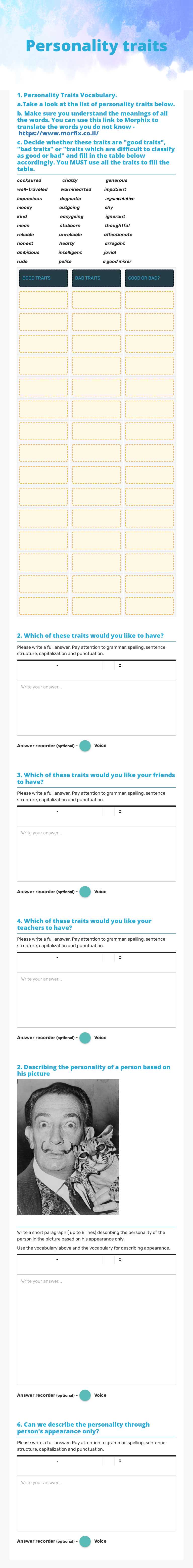 Personality traits by Victoria Braun Danishevsky | Interactive ...