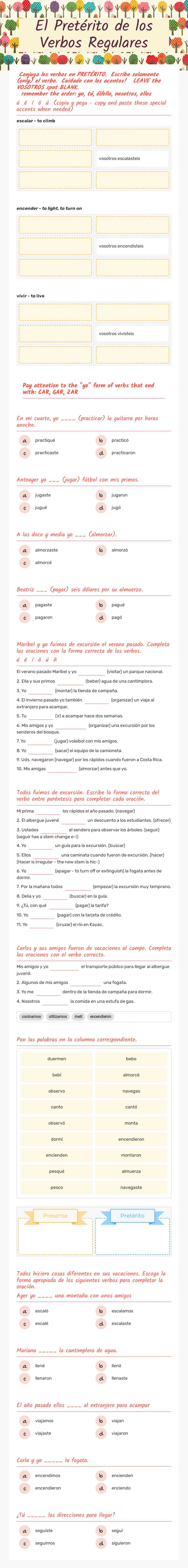 Conjugate Spanish regular verbs in the preterite tense! | El Pretérito ...