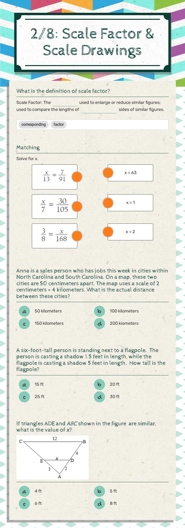 2/8: Scale Factor & Scale Drawings by Courtney Freeman | Interactive ...