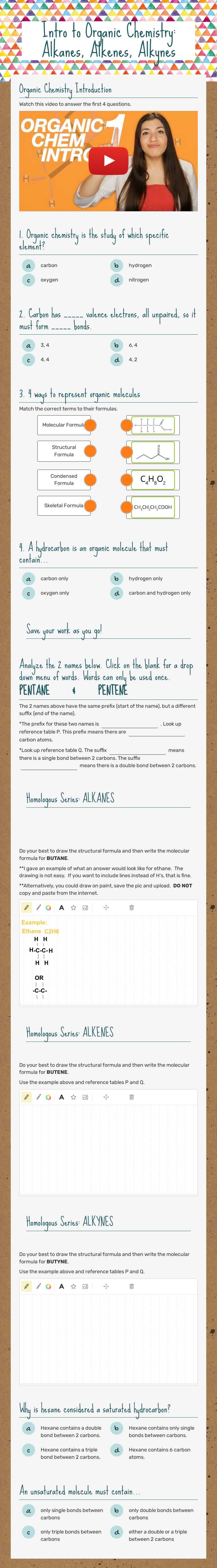 Intro to Organic Chemistry: Alkanes, Alkenes, Alkynes by Bonelli Dobbs ...