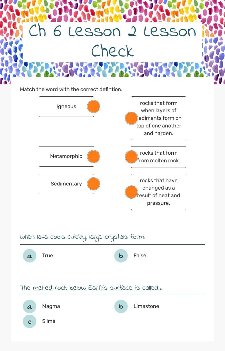 Ch 6 Lesson 2 Lesson Check by Grace Johnson | Interactive Worksheet ...