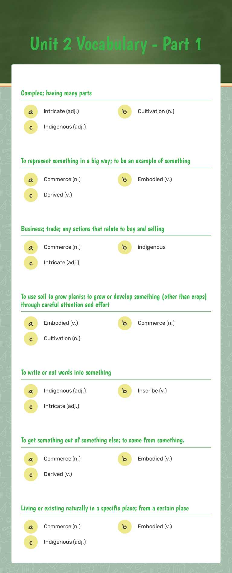 Boost your ELA skills with Unit 2 vocabulary practice! Master words ...
