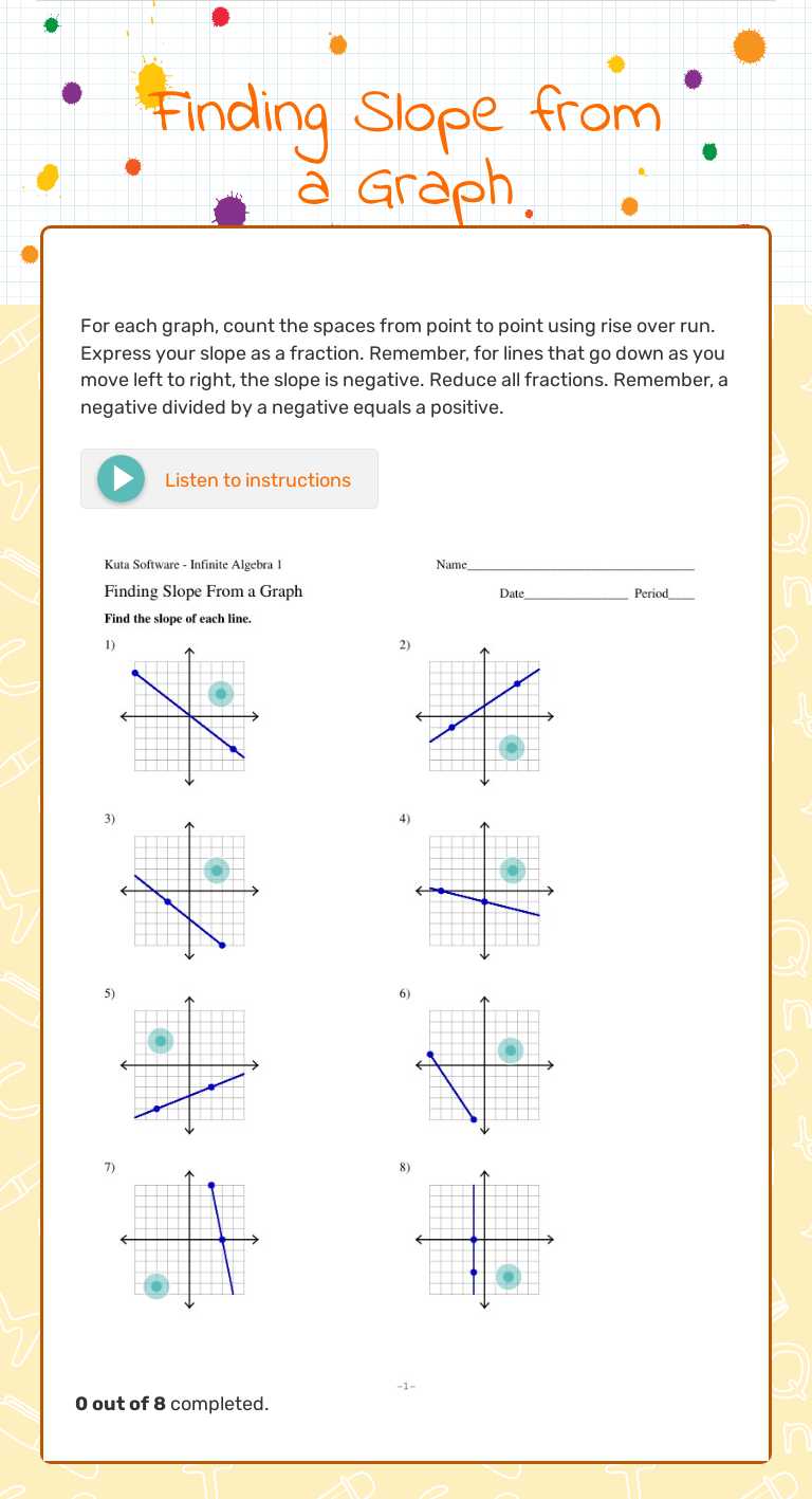 Learn to find the slope of any line on a graph using rise over run ...