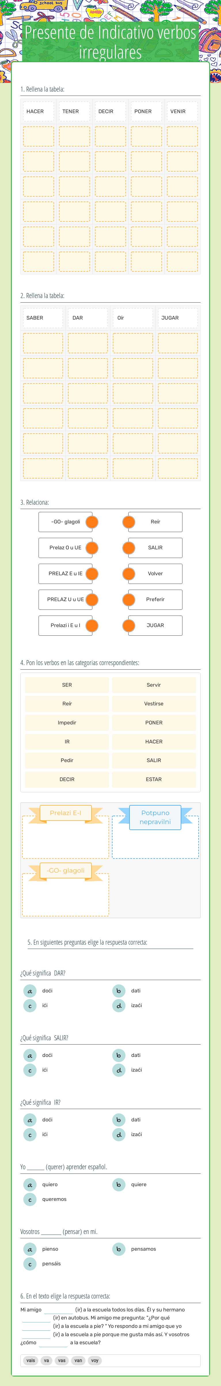 Conquer Spanish irregular verbs! Practice conjugation and meaning for ...