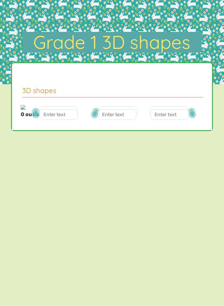 Grade 1 3D shapes | Interactive Worksheet | Wizer.me