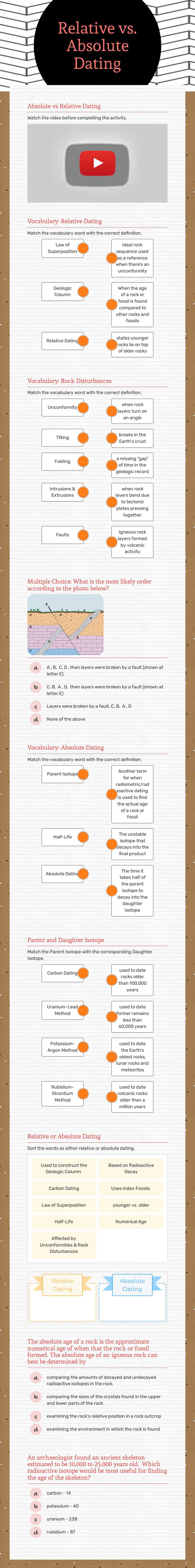 Master relative & absolute dating! Learn superposition, half-life, and ...