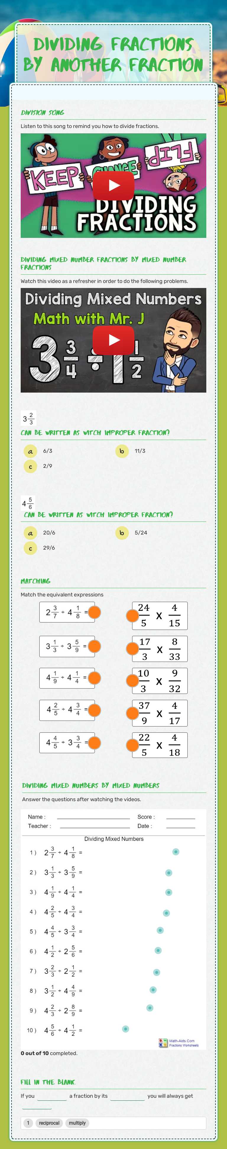 Dividing Fractions by Another Fraction by Christina Taylor ...