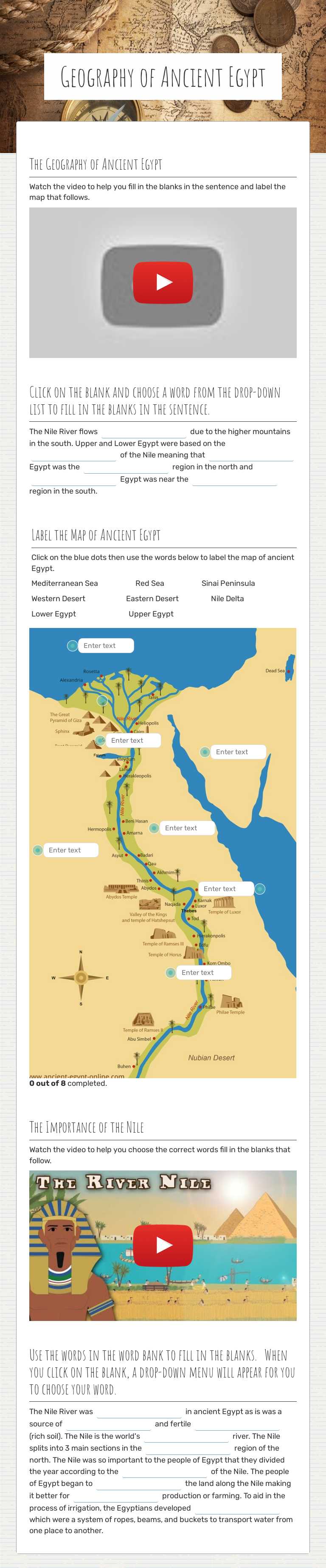 Learn about Ancient Egypt's geography and the mighty Nile River ...