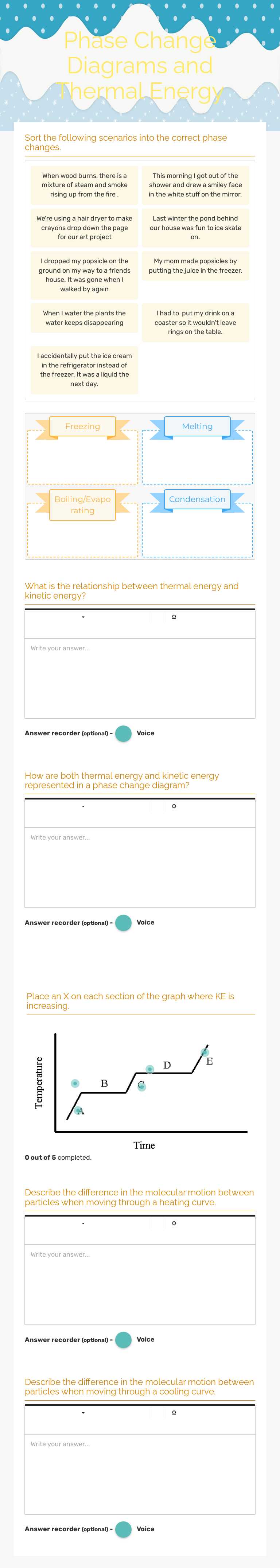 Phase Change Diagrams and Thermal Energy by Sandra Peterson ...