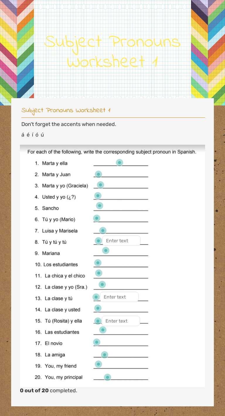 Master Spanish subject pronouns! Practice worksheet for beginners ...