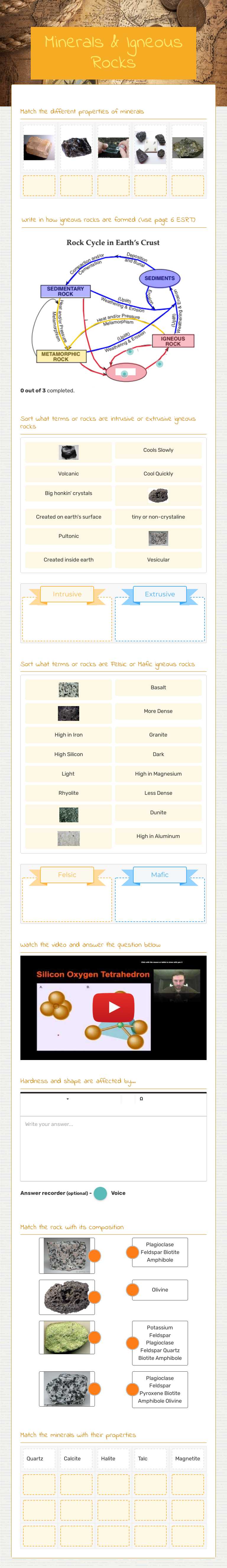 Minerals & Igneous Rocks by Matt DiGiambattista | Interactive Worksheet ...