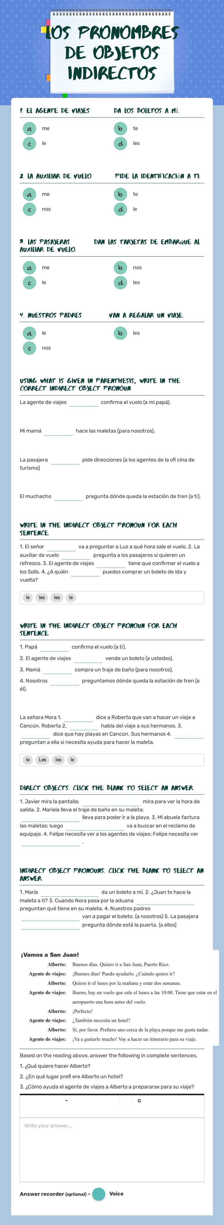 Los pronombres de objetos indirectos by Raisa Conefrey | Interactive ...