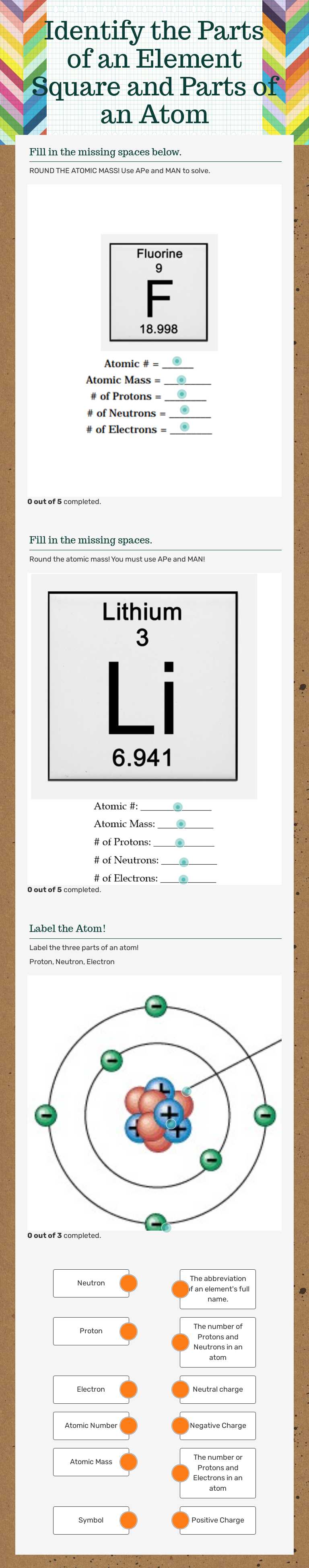 Master atom parts! Label protons, neutrons, electrons & understand ...