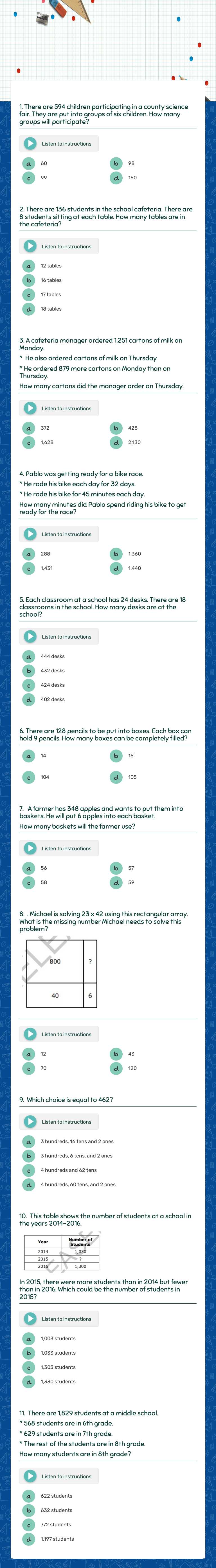 Hester Part 1: Math Assessment by Helen Corbett | Interactive Worksheet ...