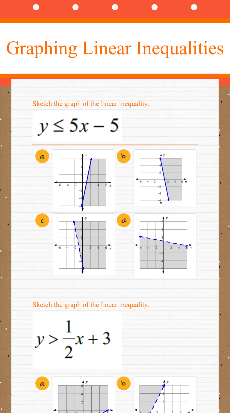 Graphing Linear Inequalities Worksheet - Onlineworksheet.my.id