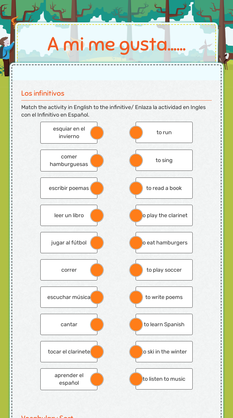 A mi me gusta...... | Interactive Worksheet by Eliaber Jimenez | Wizer.me