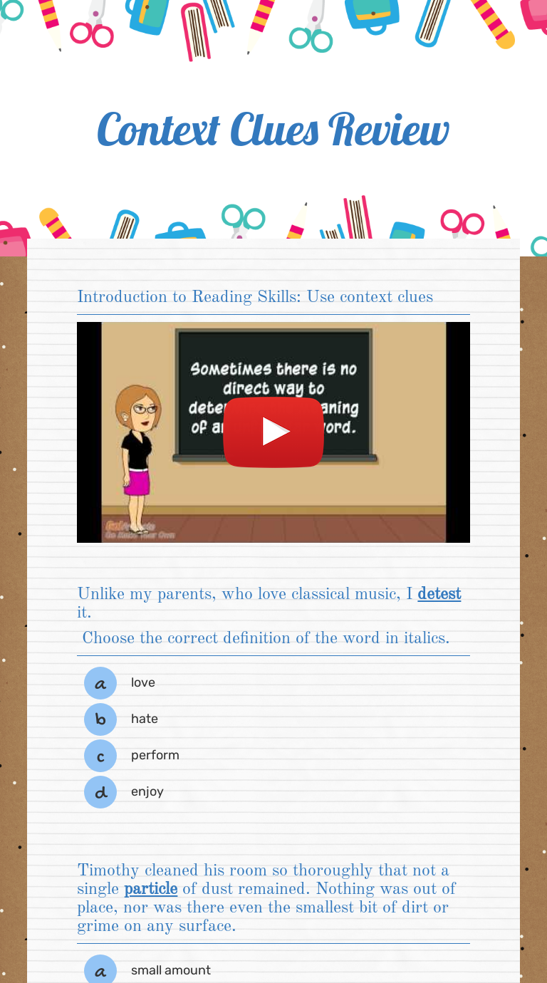 Boost reading skills! This context clues review helps Grade 3 students ...