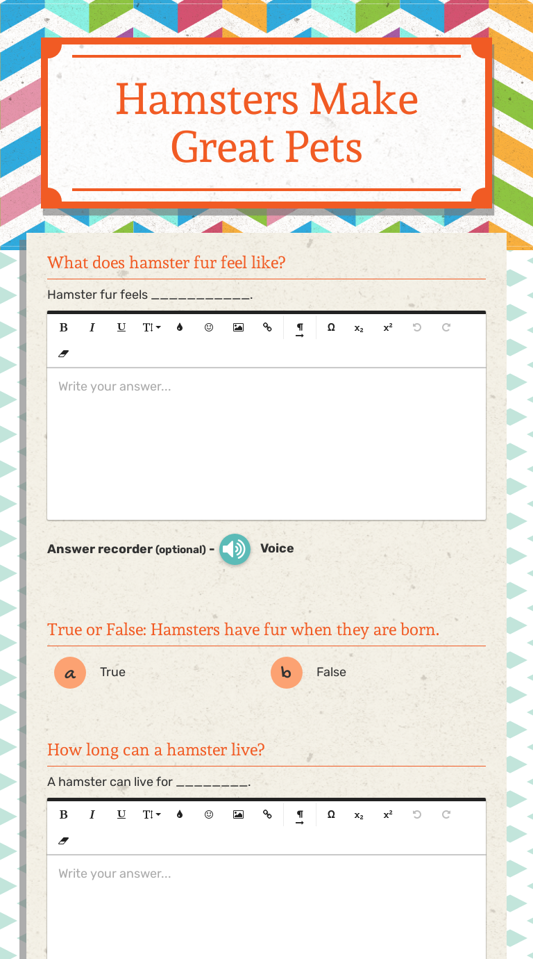Hamsters Make Great Pets | Interactive Worksheet by Elizabeth Mathews ...