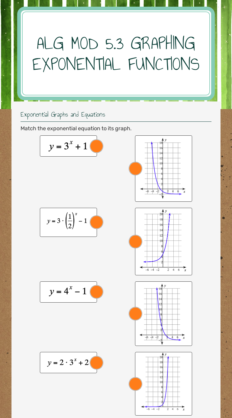 Matching Exponential Graphing To Equations Worksheet: A Guide for Students