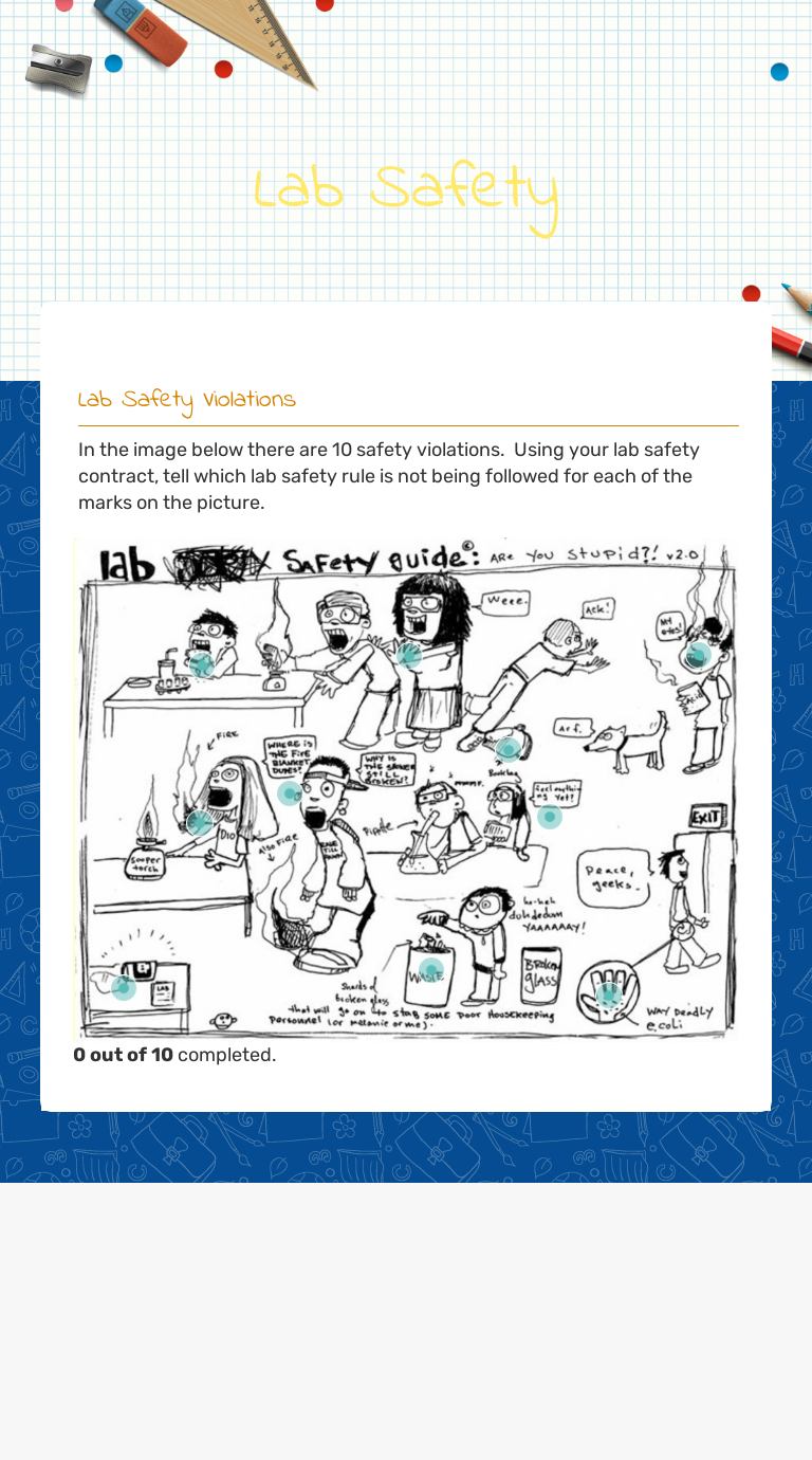 Lab Safety | Interactive Worksheet by Craig Pond | Wizer.me