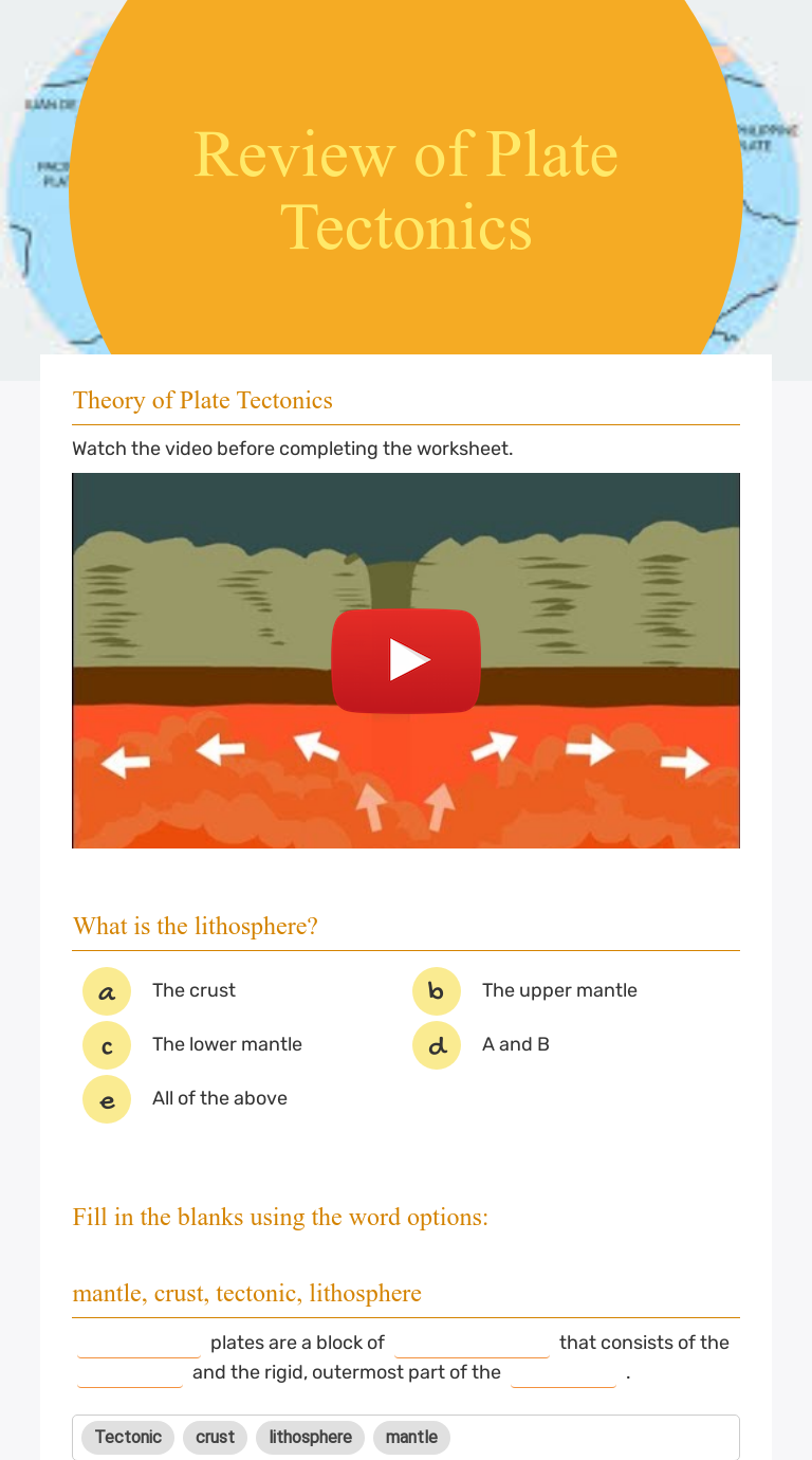 Review of Plate Tectonics