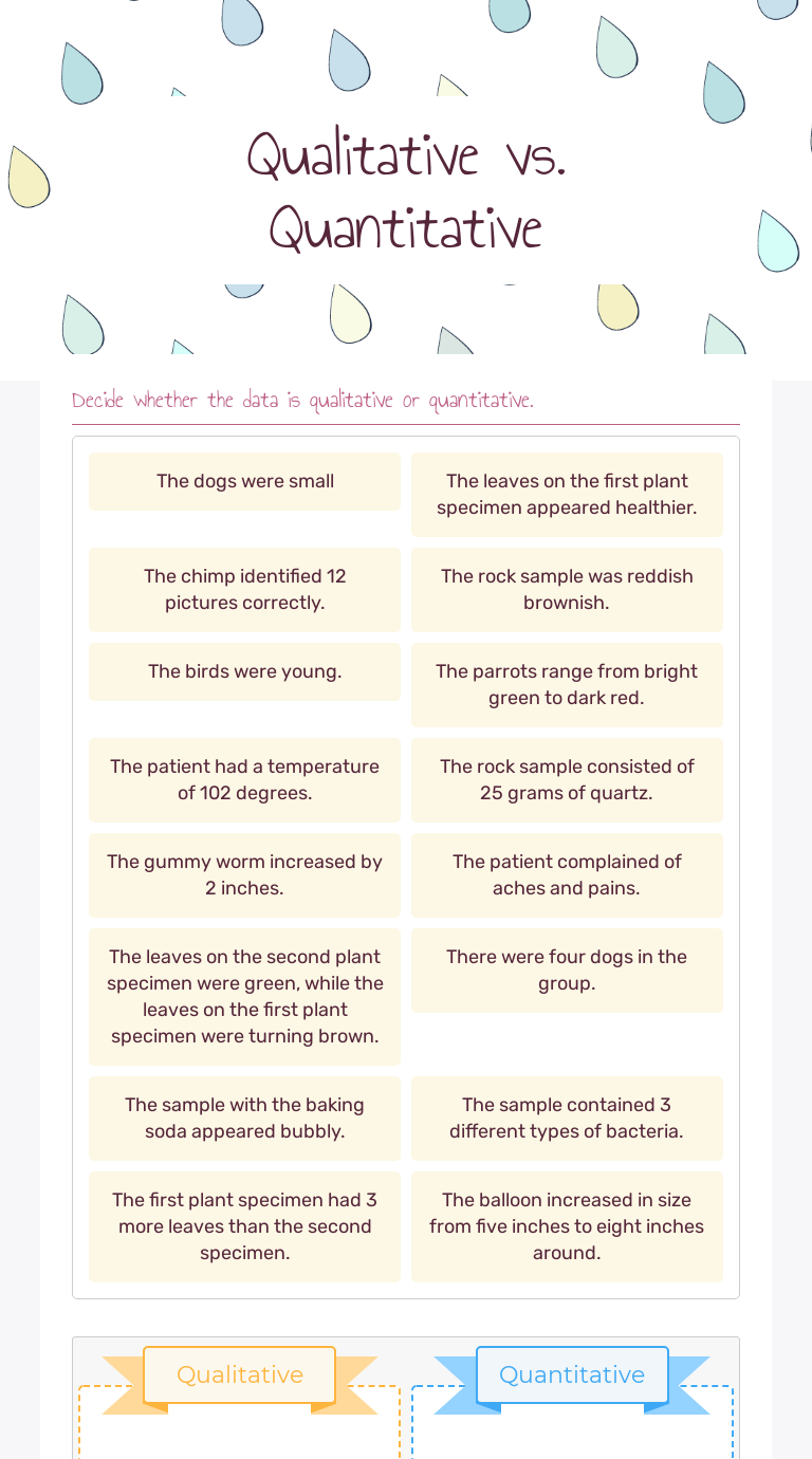 Qualitative Vs Quantitative Worksheet – Pro Worksheet Qualitative Vs Quantitative Worksheet – Pro Worksheet