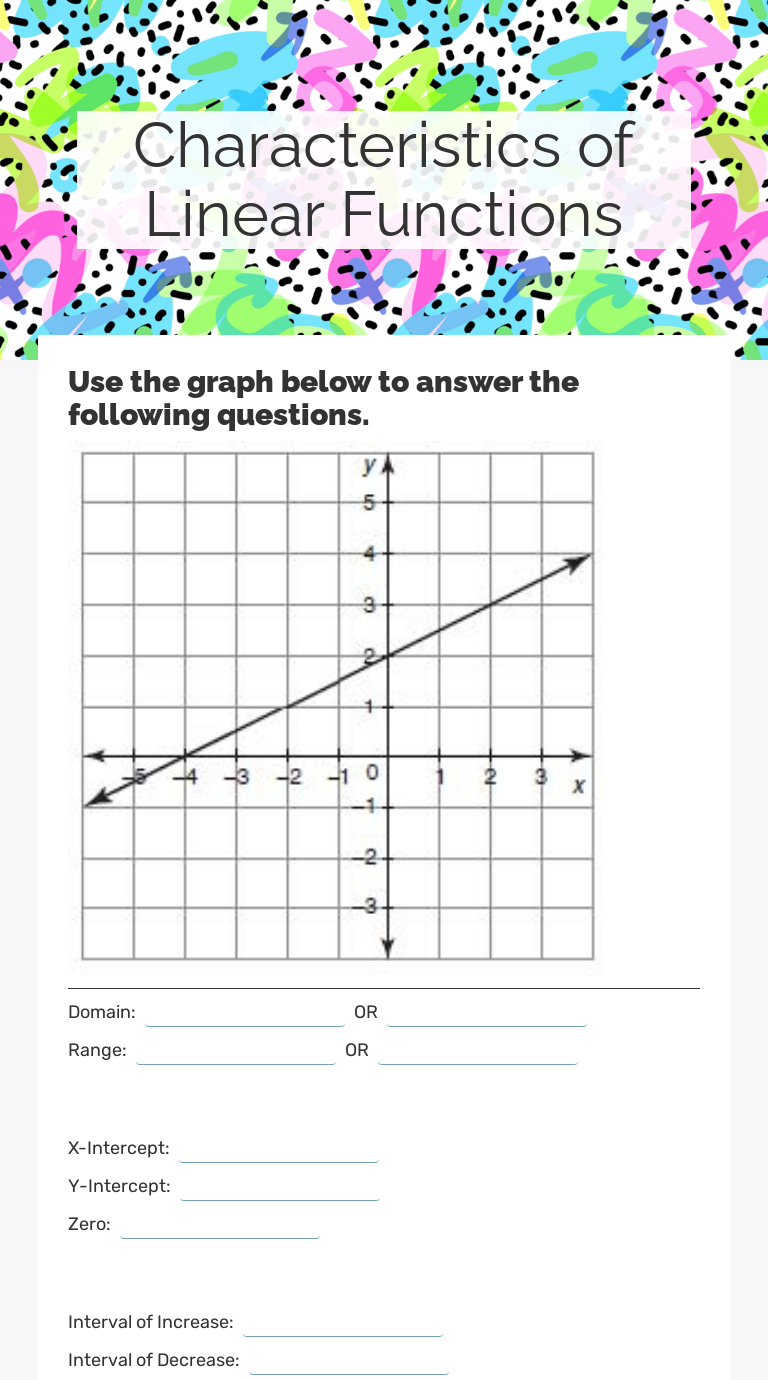 Characteristics Of Functions Worksheet – E Street Light Characteristics Of Functions Worksheet – E Street Light