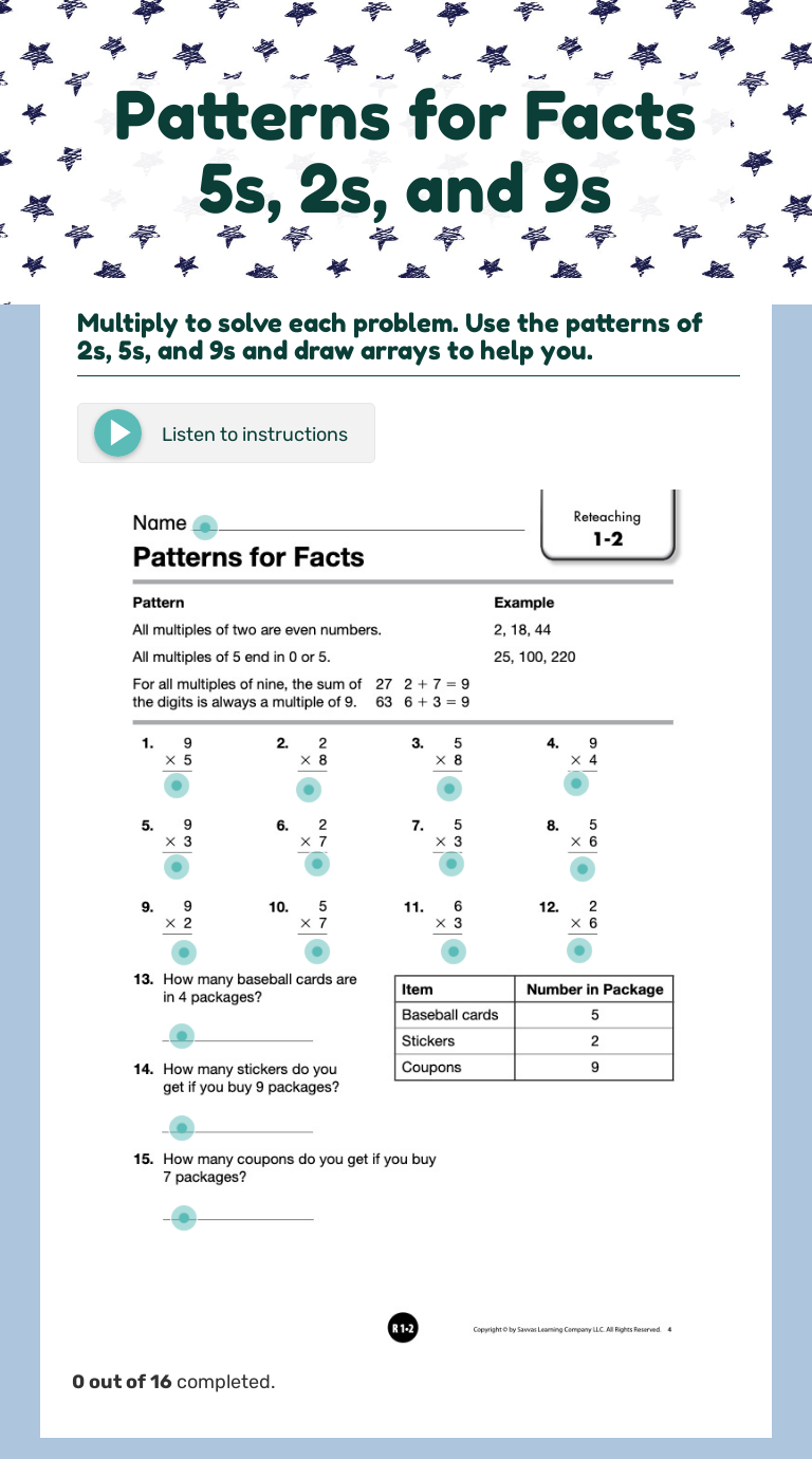 patterns-for-facts-5s-2s-and-9s-interactive-worksheet-by-jessica