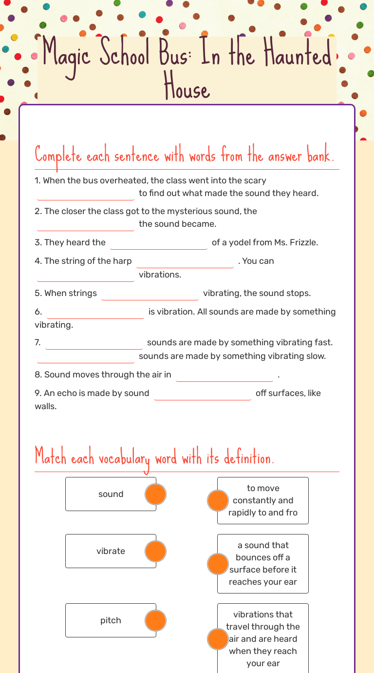 Magic School Bus Gets Planted Worksheet