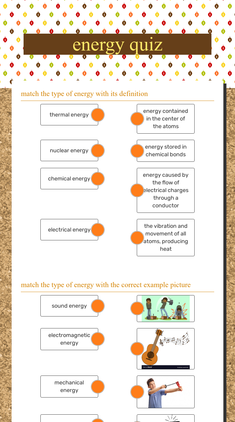 energy quiz | Interactive Worksheet by Dallas Neal | Wizer.me