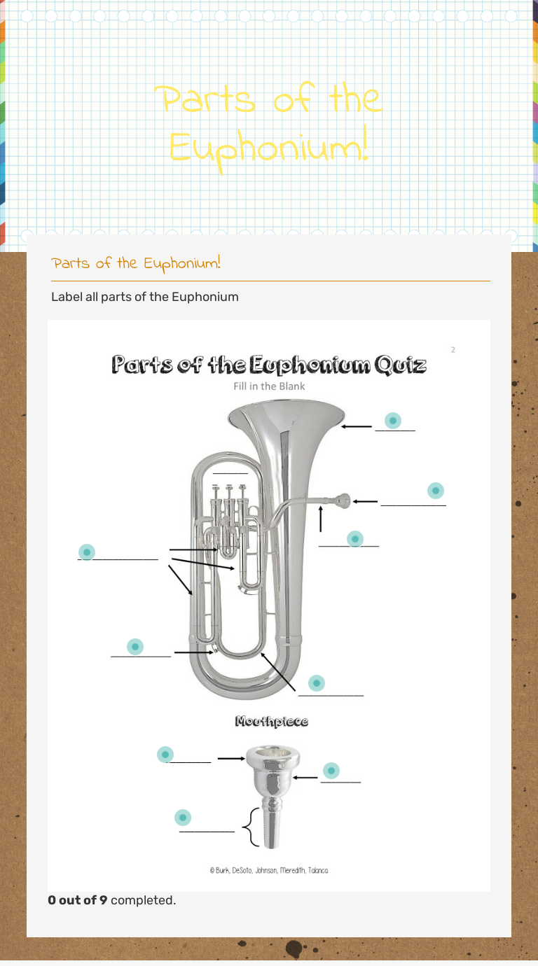 Parts of the Euphonium! worksheet