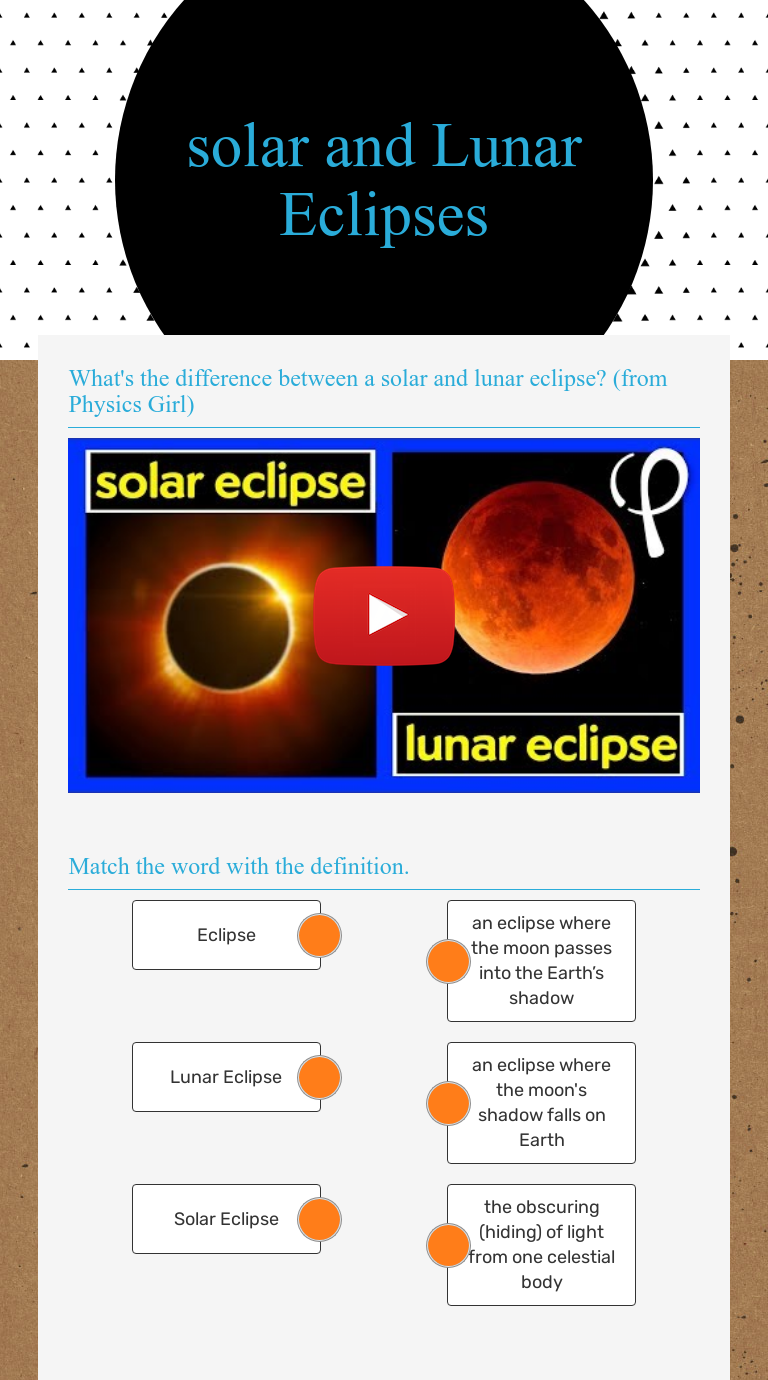 Solar And Lunar Eclipses Worksheet